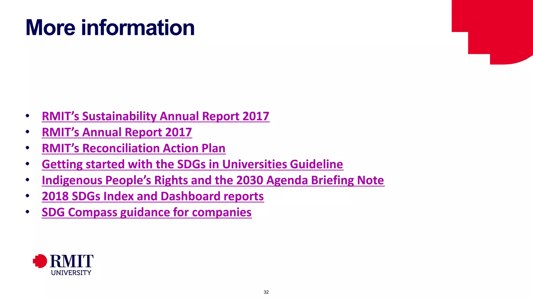 RMIT Sustainable Development Goals (SDGs) Project | PDF