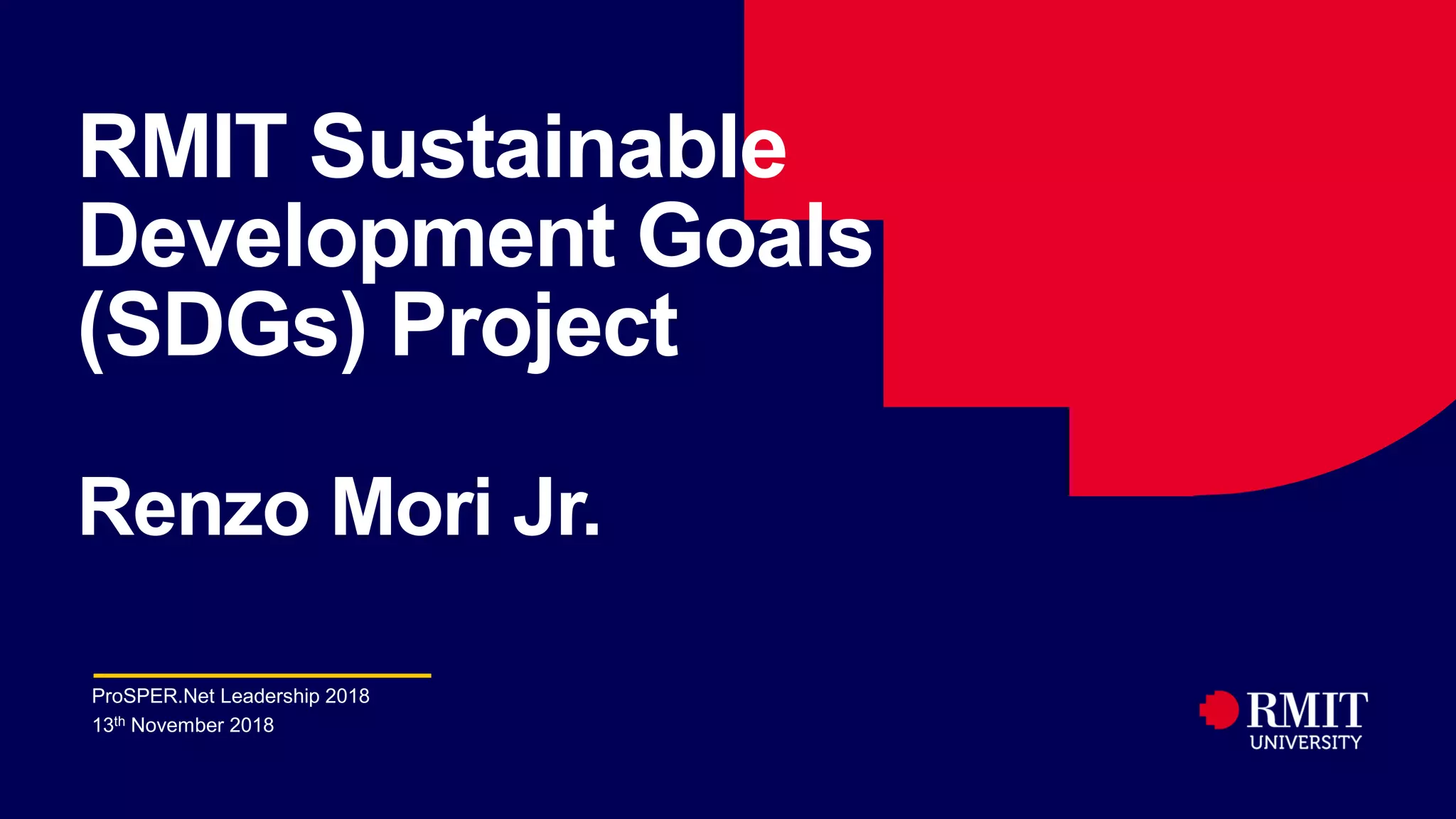 RMIT Sustainable Development Goals (SDGs) Project | PPT