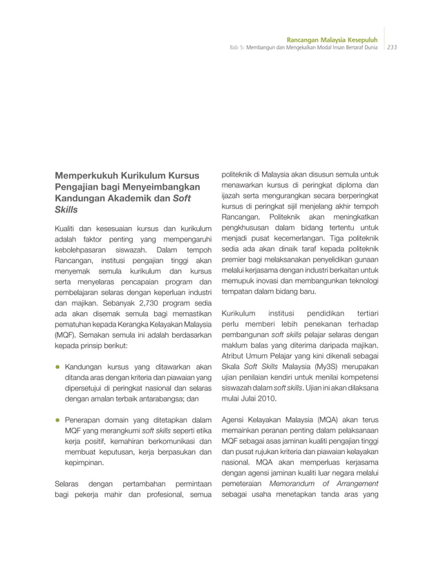 Rancangan Malaysia Ke-10 Bab 5 (Pendidikan) | PDF