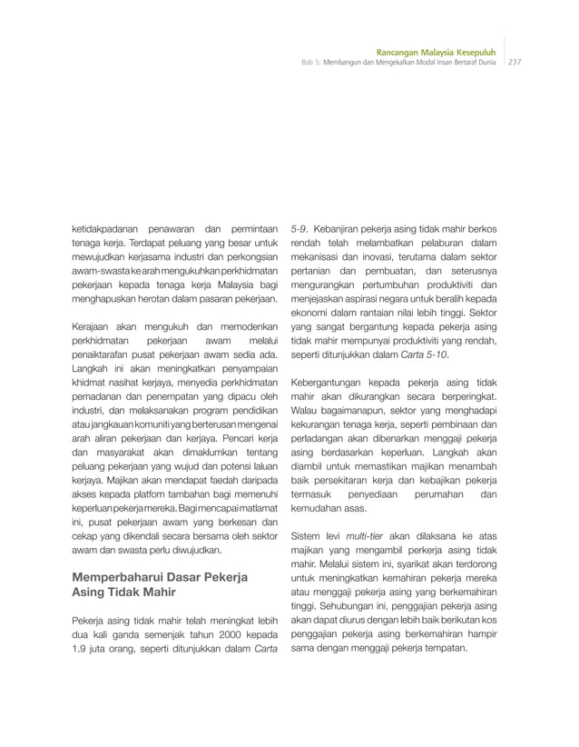 Rancangan Malaysia Ke-10 Bab 5 (Pendidikan) | PDF