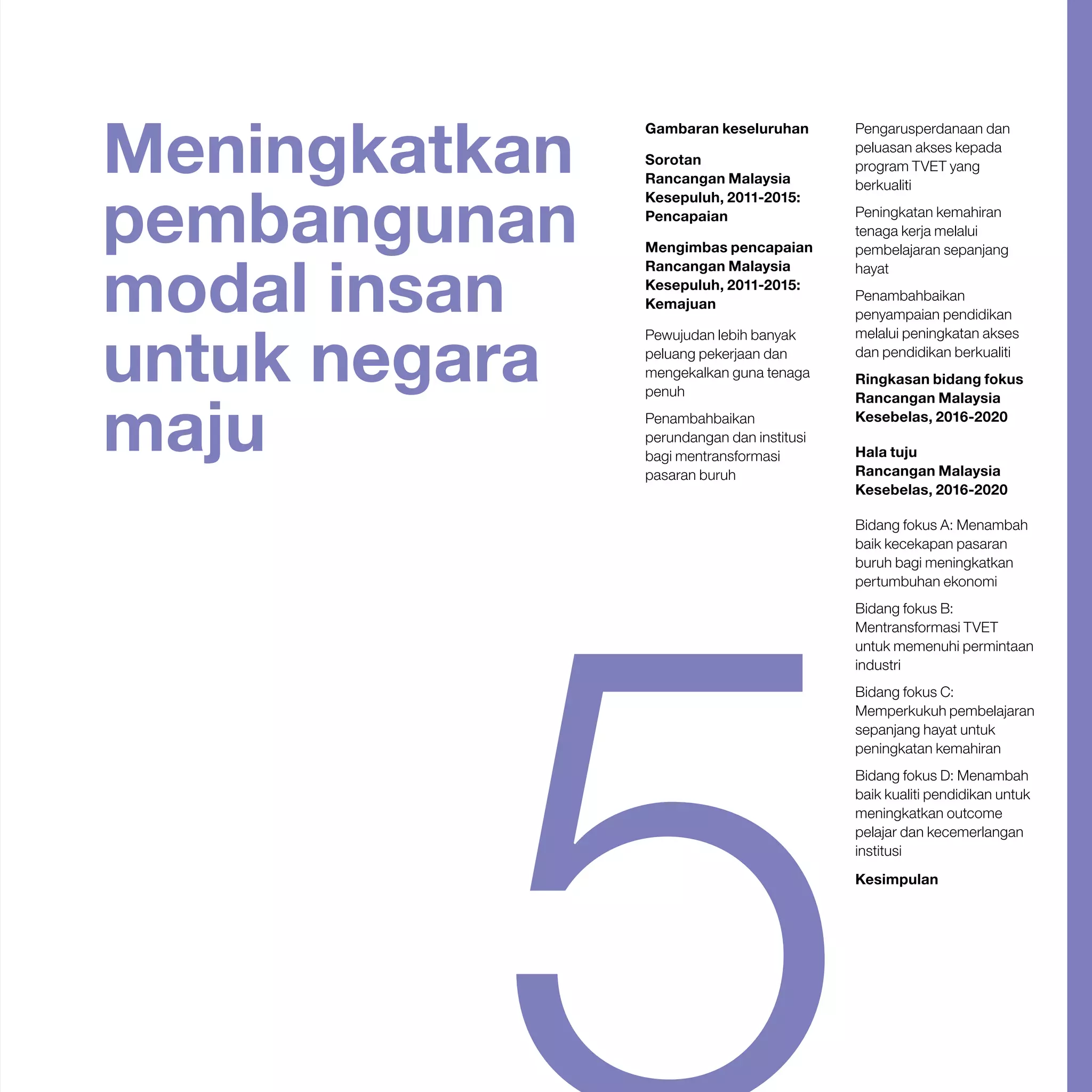 Rancangan Malaysia Ke-11: Bab 5 - Pembangunan Modal Insan | PDF