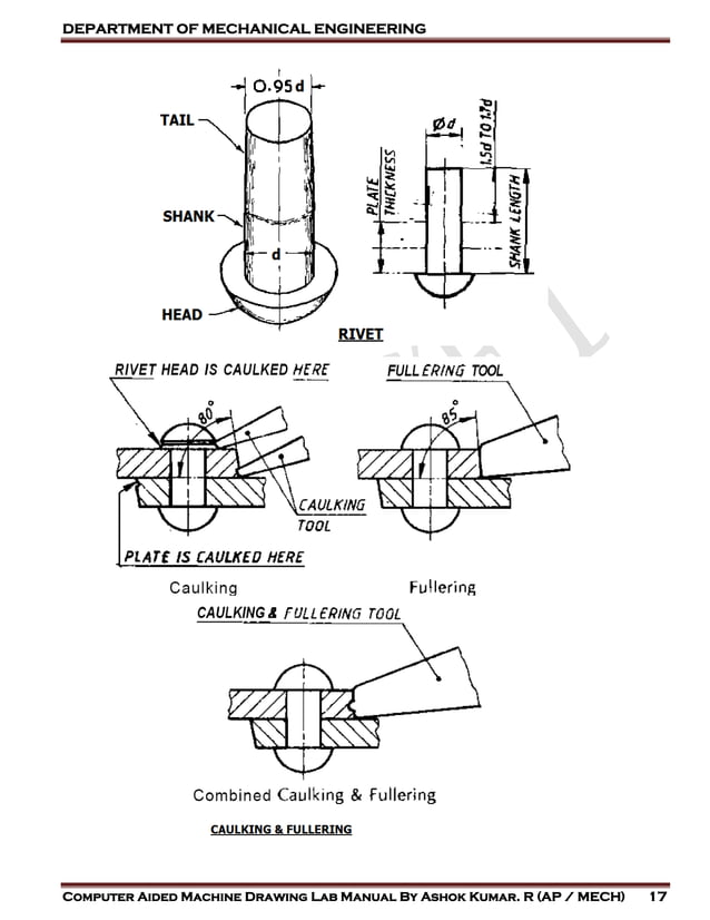 COMPUTER AIDED MACHINE DRAWING LAB MANUAL | PDF | Drawing and Sketching ...
