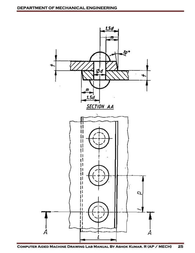 COMPUTER AIDED MACHINE DRAWING LAB MANUAL | PDF | Drawing and Sketching ...