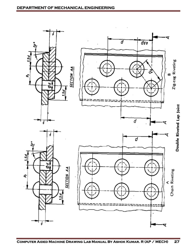 COMPUTER AIDED MACHINE DRAWING LAB MANUAL | PDF | Drawing and Sketching ...
