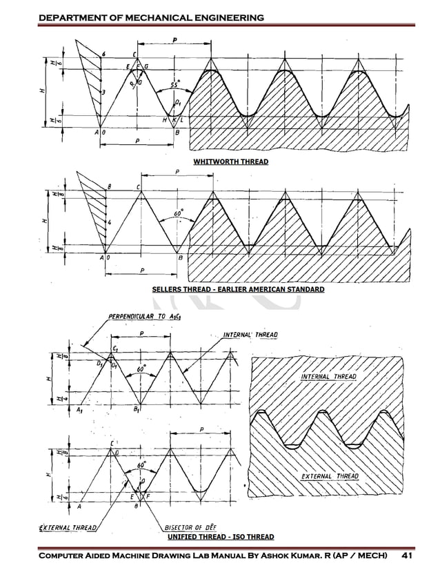 COMPUTER AIDED MACHINE DRAWING LAB MANUAL | PDF | Drawing and Sketching ...