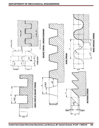 COMPUTER AIDED MACHINE DRAWING LAB MANUAL | PDF