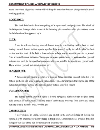 COMPUTER AIDED MACHINE DRAWING LAB MANUAL | PDF