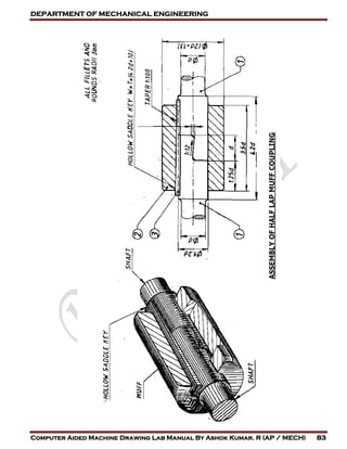 COMPUTER AIDED MACHINE DRAWING LAB MANUAL | PDF
