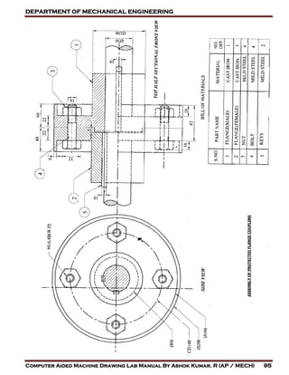 COMPUTER AIDED MACHINE DRAWING LAB MANUAL | PDF