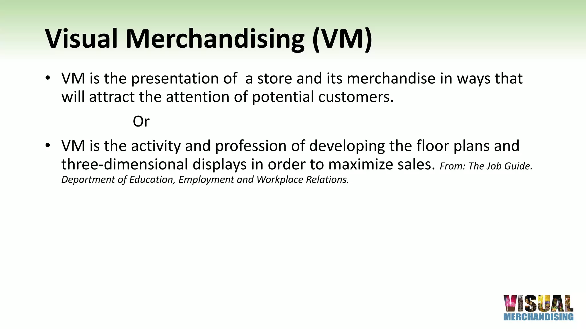 Visual Merchandising in Retail Outlets | PPTX