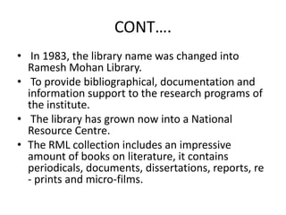 Ramesh Mohan Library | PPTX