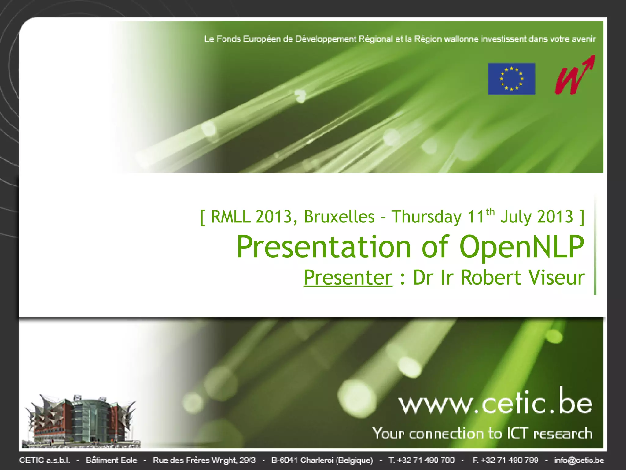 Presentation of OpenNLP | PDF