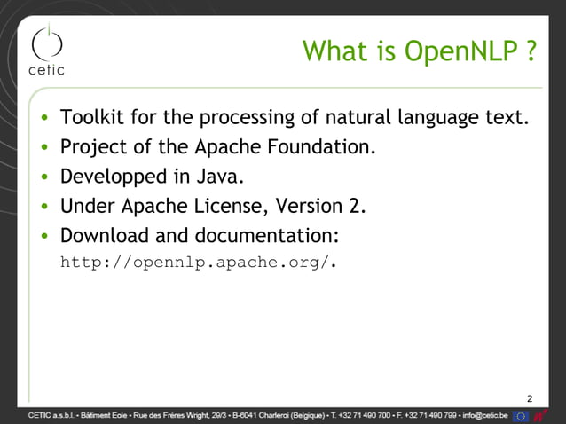 Presentation of OpenNLP | PDF
