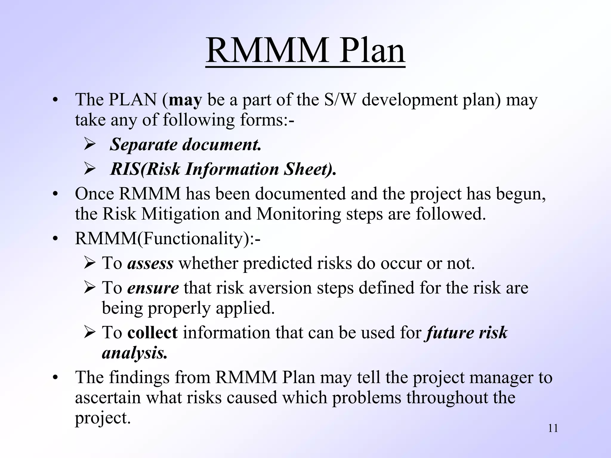 RMMM Plan | PPTX
