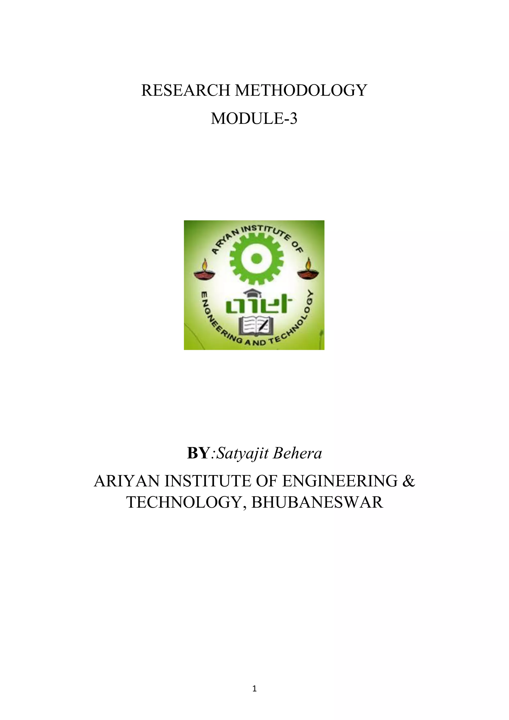 Research methodology module 3 | PDF