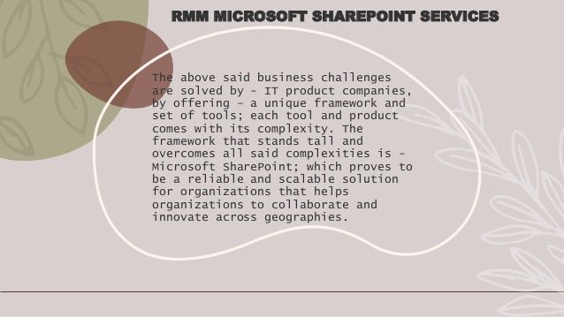 RMM SHAREPOINT SERVICES | PPT