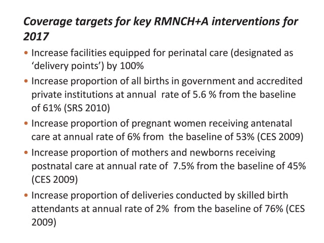 Reproductive, Maternal, Newborn, Child and Adolescent Health RMNCHA ...