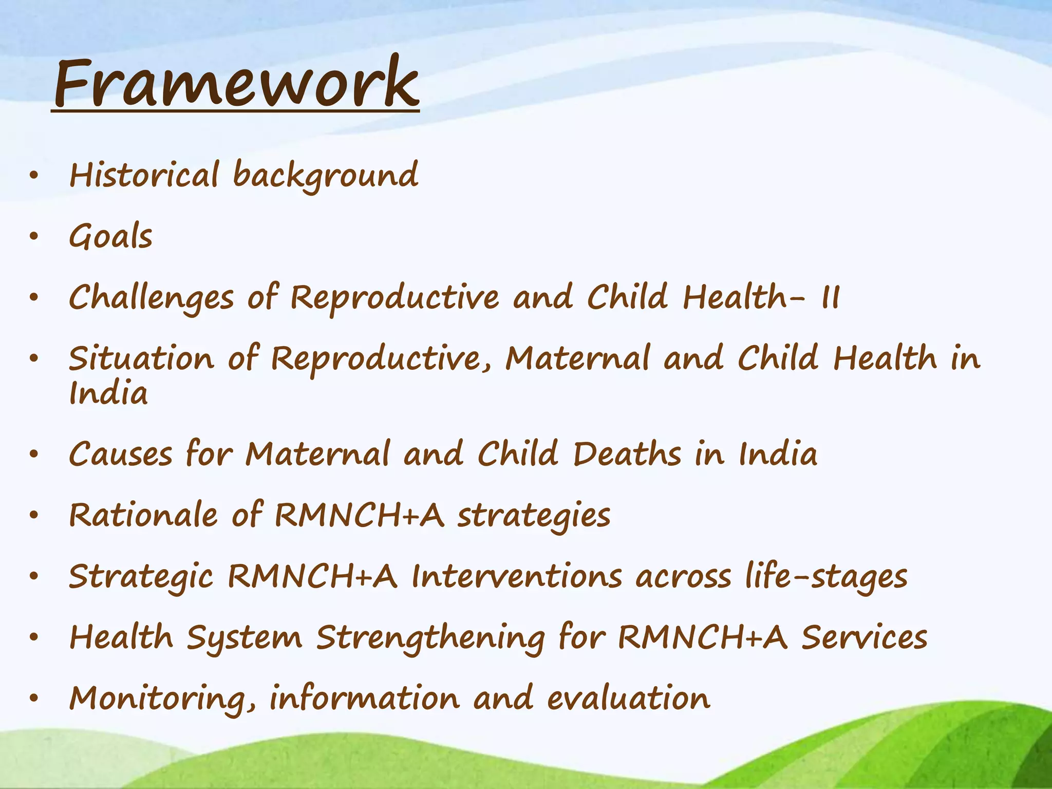RMNCH+A strategy: Reproductive, Maternal, neonatal, child and ...