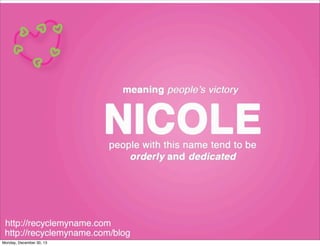 What Does The Name Nicole Mean? | PDF