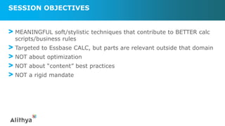 Essbase Calculations: Elements of Style | PPTX