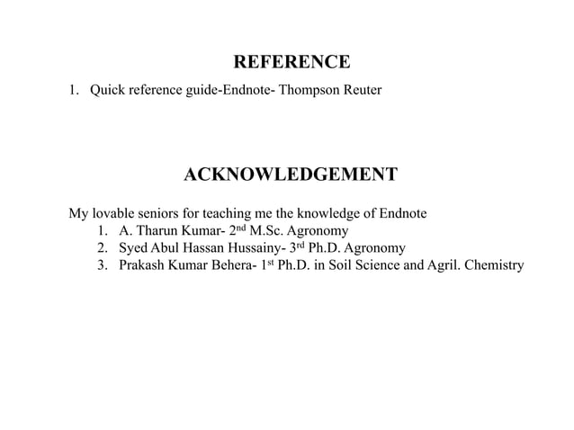 Easy guide to Endnote | PPTX | Science