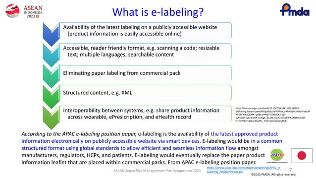 RMP e-labeling for medicine, japan aplication | PPT