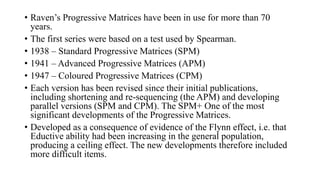 Ravens Progressive matrices (Plus) By Janeeta Areej | PPTX
