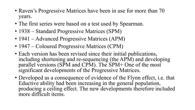 Ravens Progressive matrices (Plus) By Janeeta Areej | PPTX