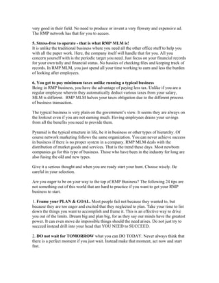 Rmp Full Plan 09.260209 | DOC | Business Administration | Business