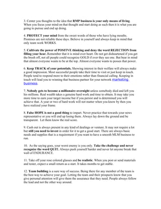 Rmp Full Plan 09.260209 | DOC | Business Administration | Business