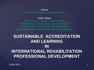 Global Possibilities for Graduated Levels of Training in Rehabilitation ...
