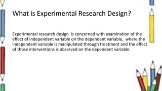 Experimental Research Design | PPTX