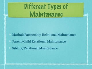 Relational Maintenance Within Families | PPT
