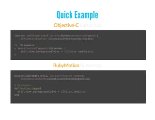 Introduction to RubyMotion - The Cool Way to Build iOS Apps | PPT