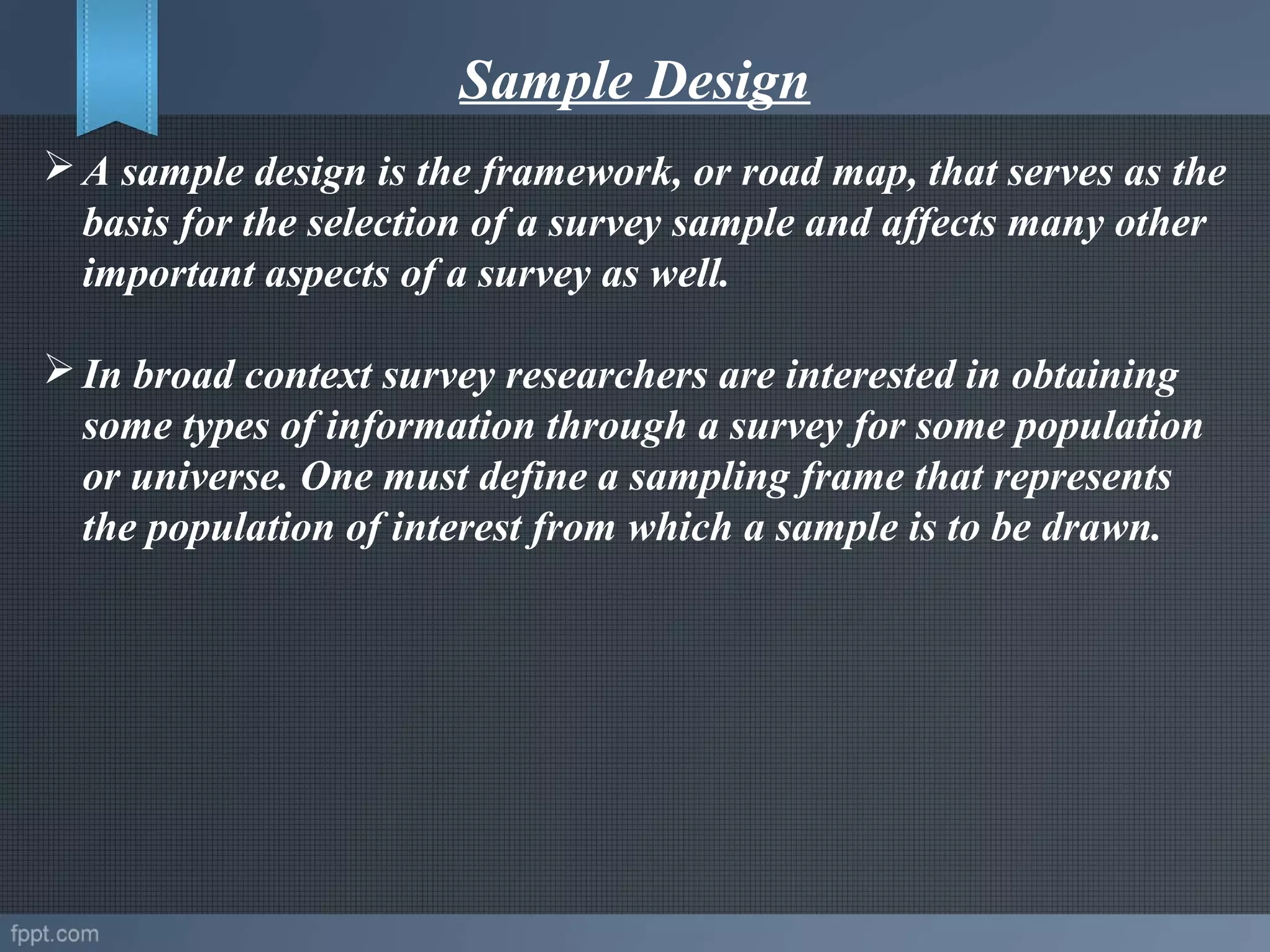 Sample and sampling design (Research method) | PPT
