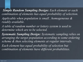 Sample and sampling design (Research method) | PPT