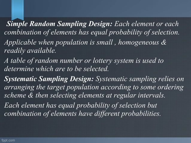 Sample and sampling design (Research method) | PPT | Science