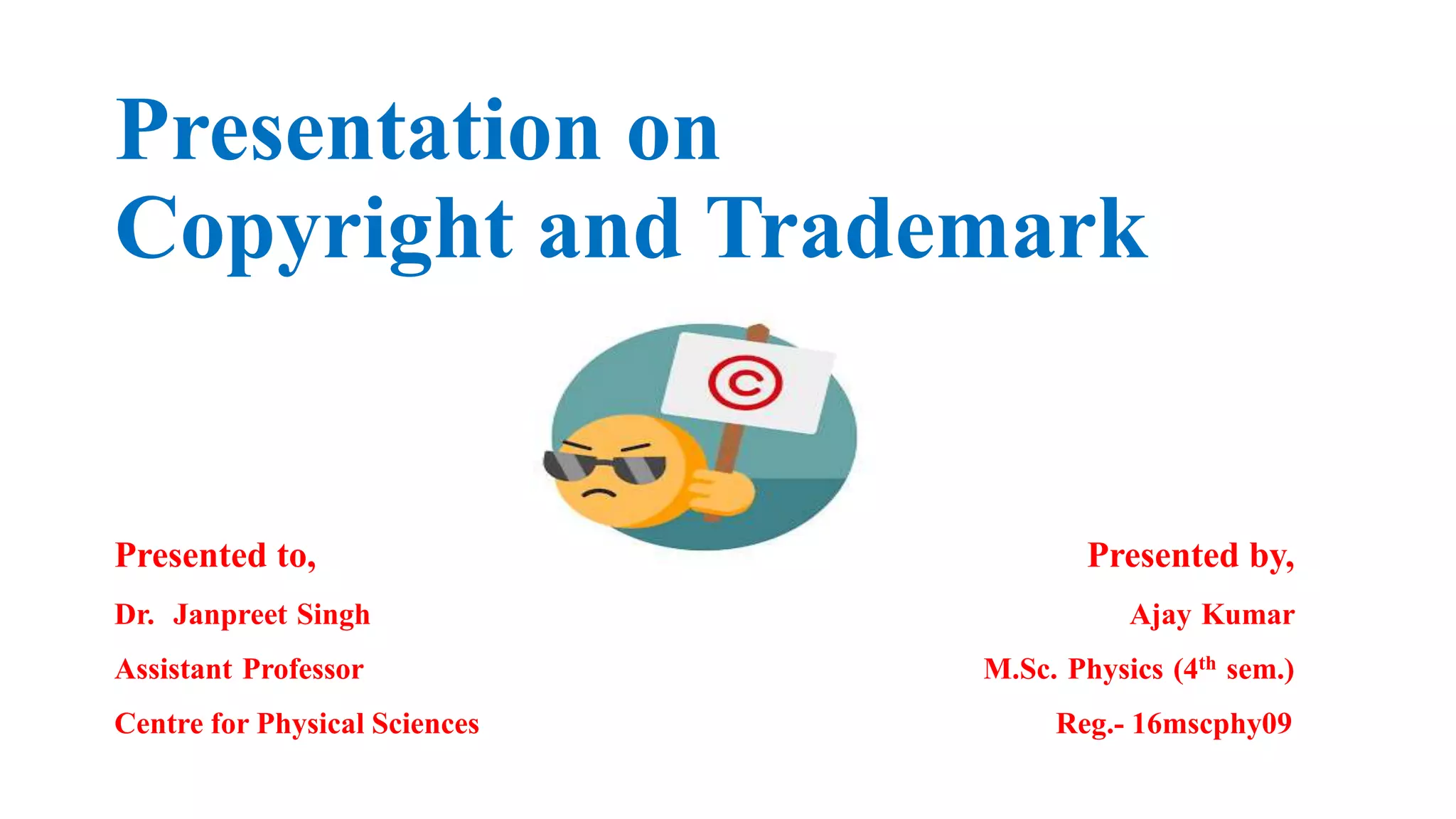 presentation on trademark and copyright | PPTX