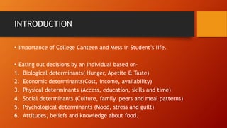 Research on Comparative Perception of Mess food vis a vis College ...