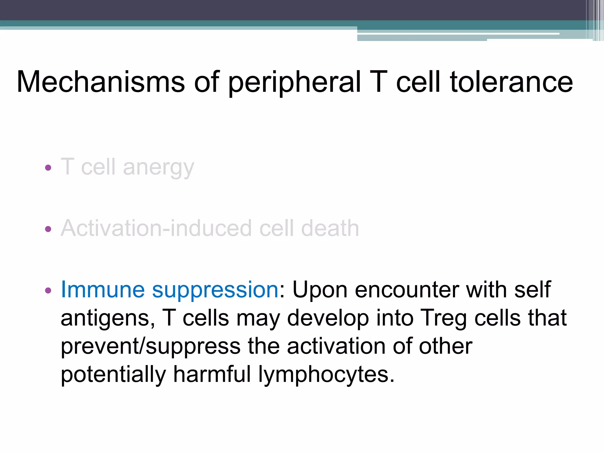 Principles of tolerance and autoimmune diseases | PPTX
