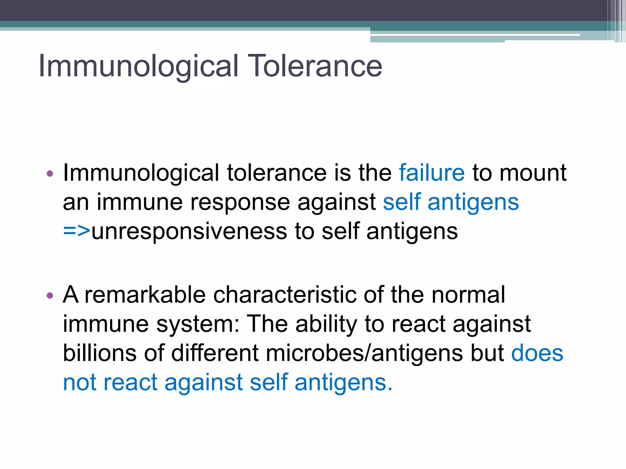 Principles of tolerance and autoimmune diseases | PPTX