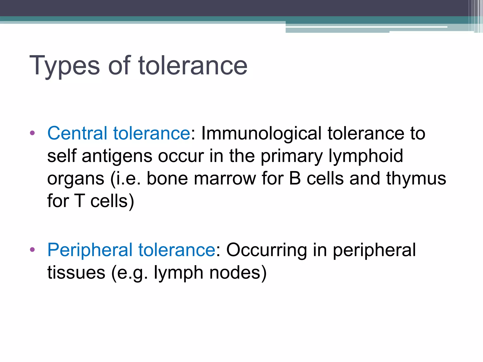 Principles of tolerance and autoimmune diseases | PPTX