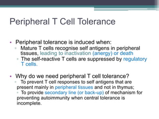 Principles of tolerance and autoimmune diseases | PPTX