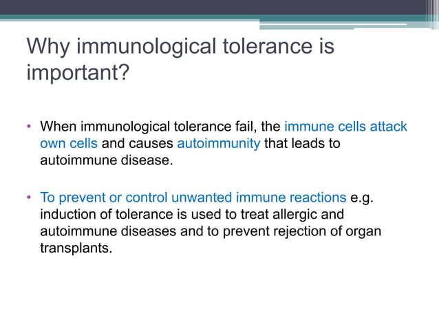 Principles of tolerance and autoimmune diseases | PPTX