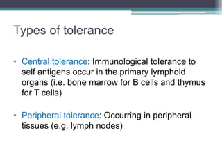 Principles of tolerance and autoimmune diseases | PPTX
