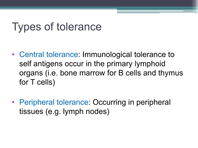 Principles of tolerance and autoimmune diseases | PPTX