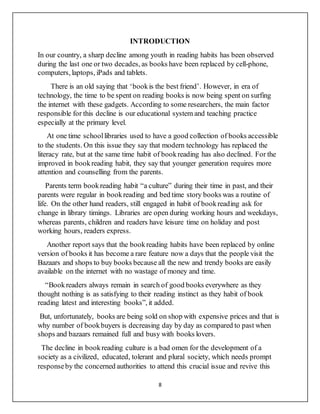 Report on Loss of Reading Habit Amoung Youth | DOCX