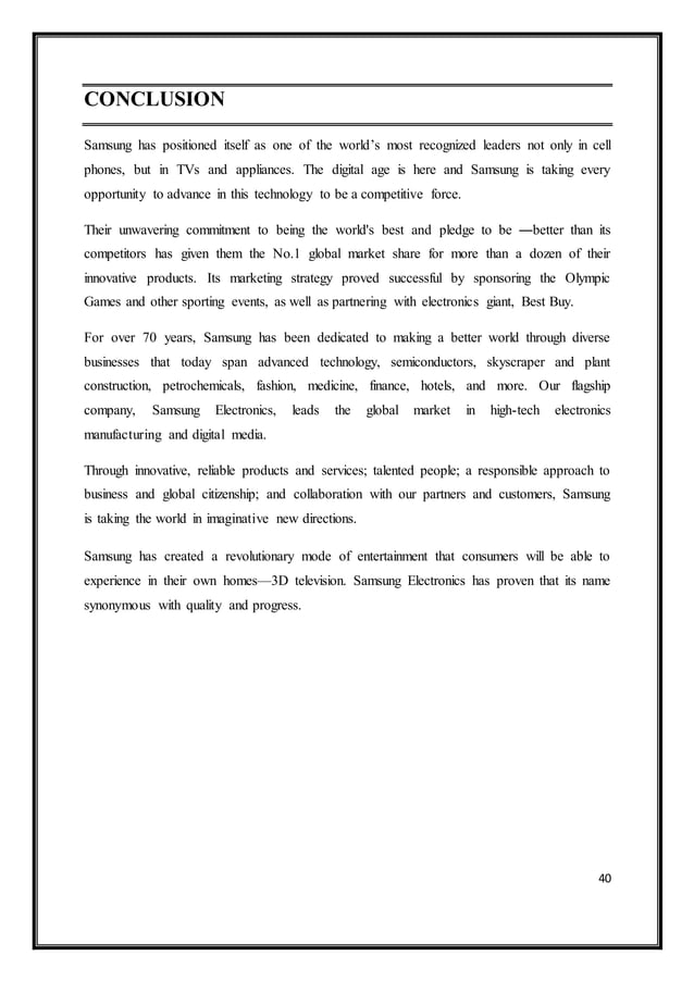 Research Methodology of Samsung Electronics Co. Ltd (Analysis of ...