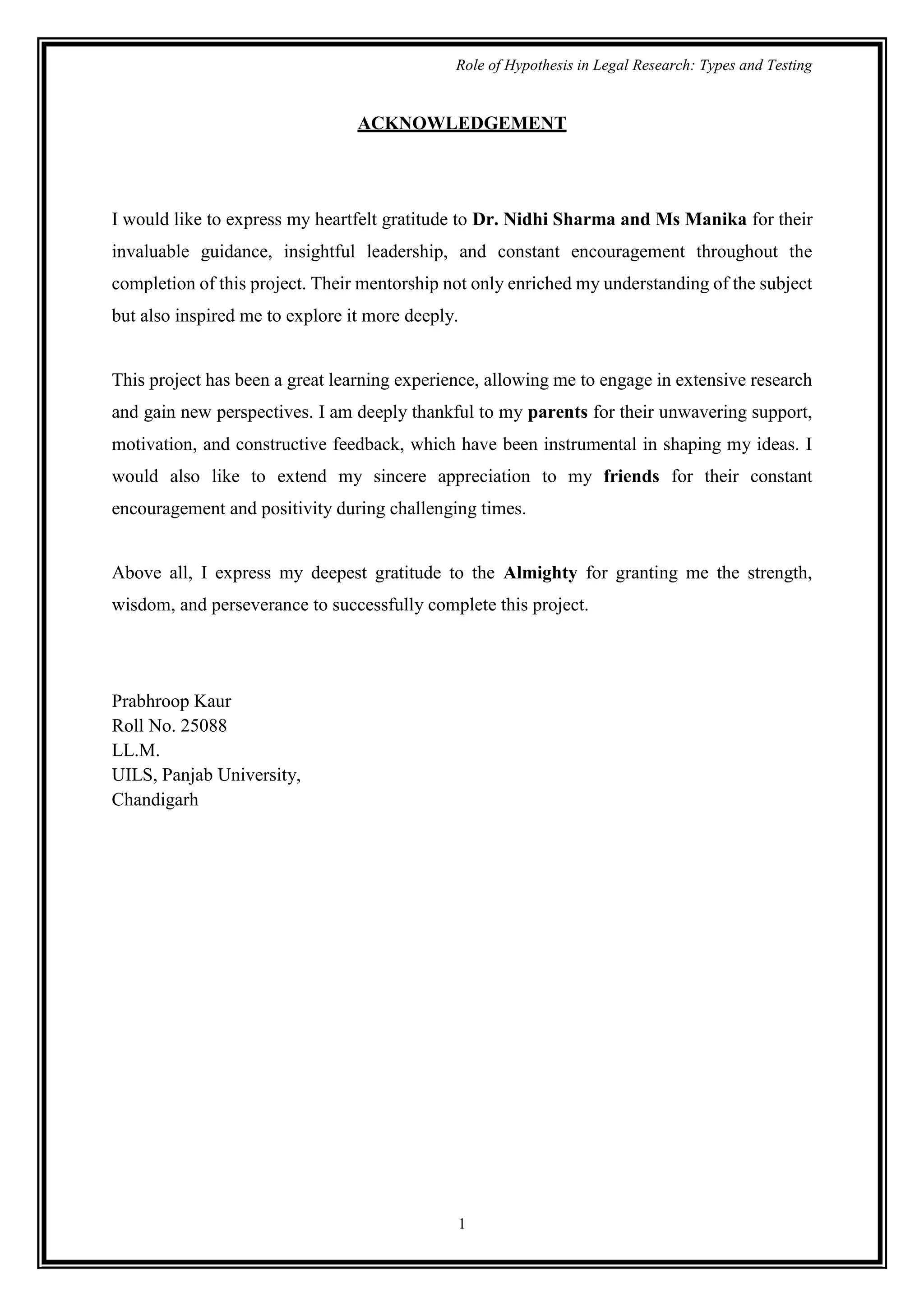 RM project on hypothesis and types of Hyp | PDF