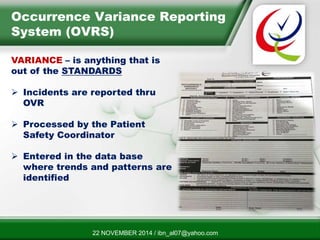 Patient Safety & Risk Management Staff Orientation | PPTX